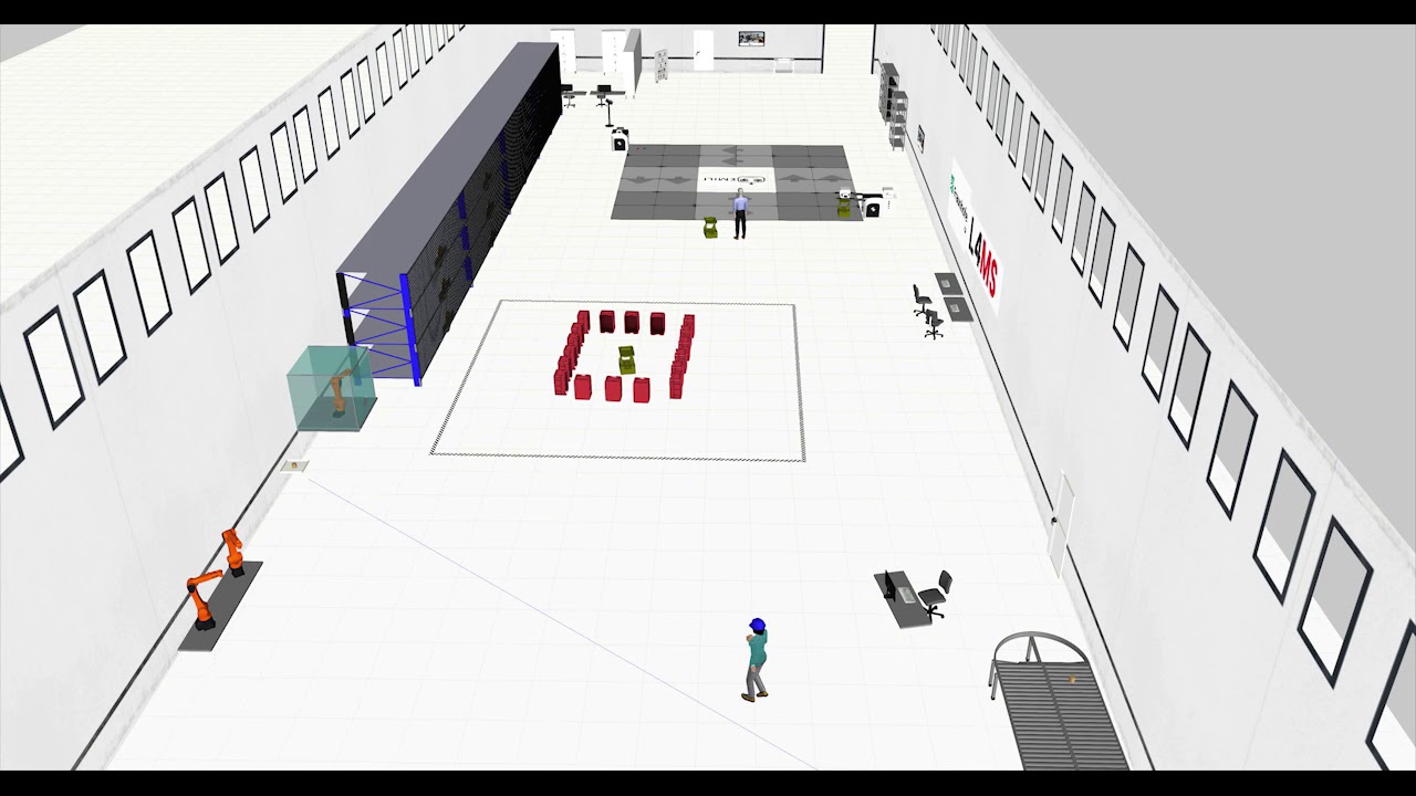 Visual Components Simulation Fraunhofer Iml Livinglab L4ms Youtube