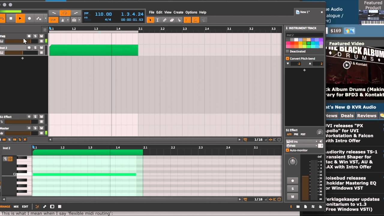 Bitwig Midi Mix Channel Routing - YouTube