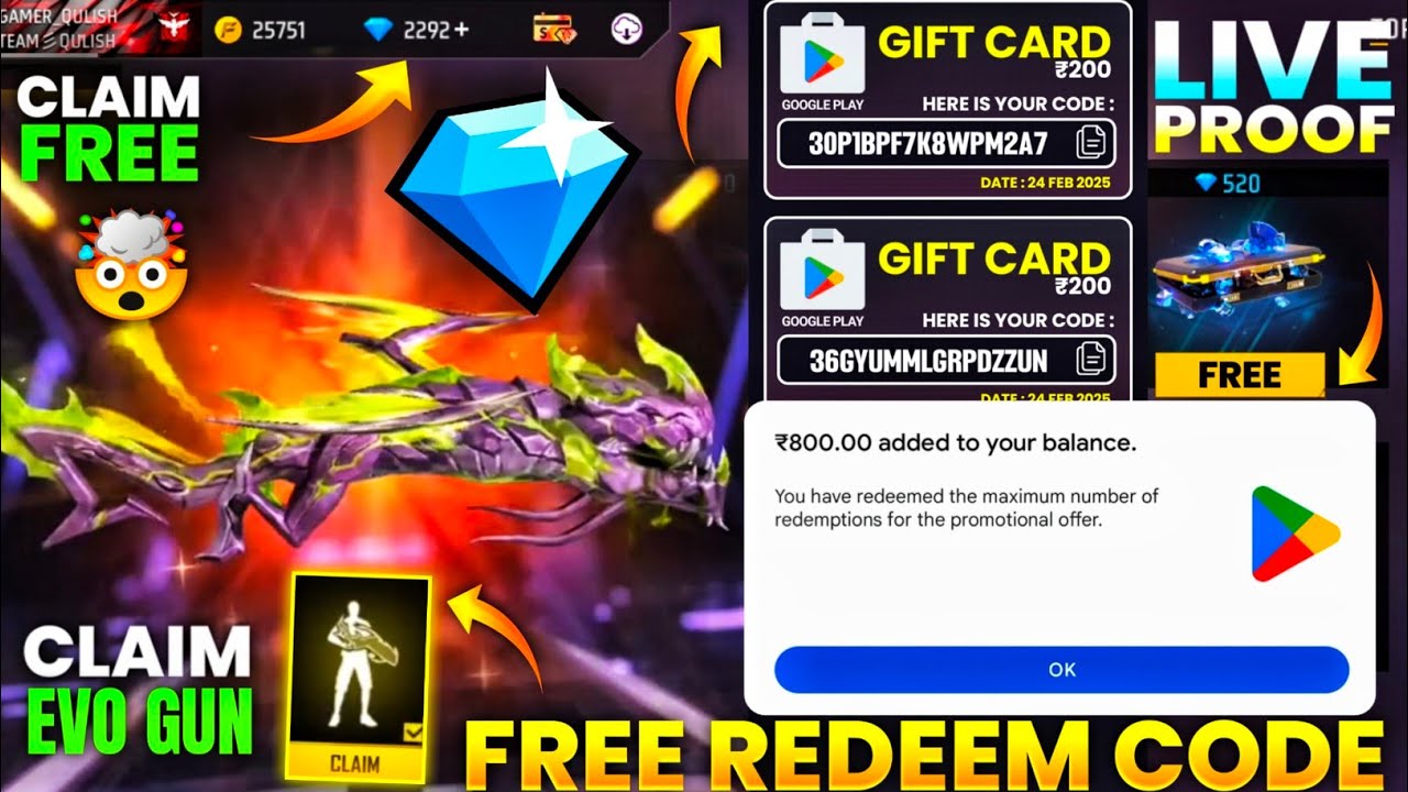 EVO M1014 FOR FREE REDEEM CODE | FREE REDEEM CODE | FREE REDEEM CODE ...