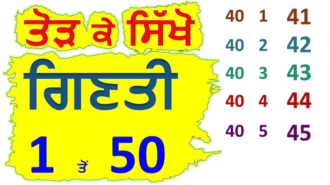 1 50 Maths counting punjabi counting In 1-50-maths-counting-punjabi-counting-in