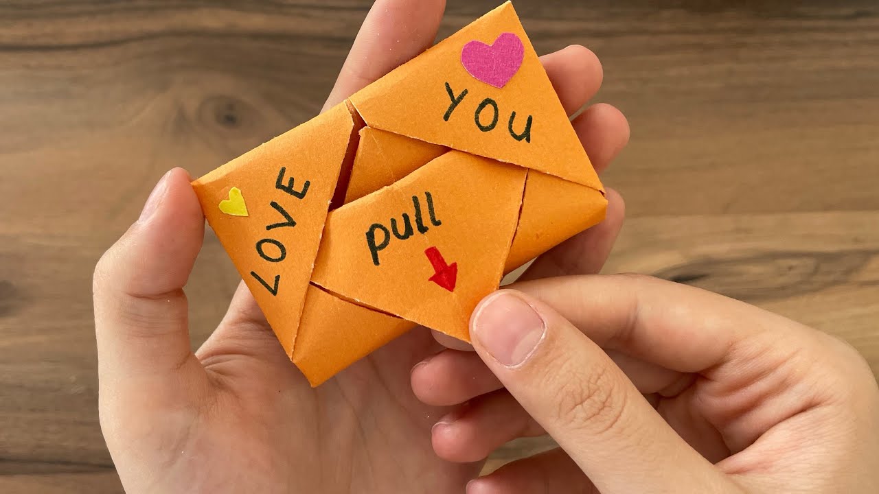 Cute Origami Love Card Tutorial | Surprise Message Inside🎁🎁 - YouTube