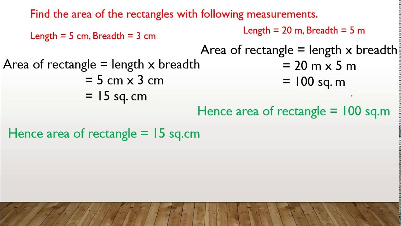 Area of Rectangle using formula - YouTube