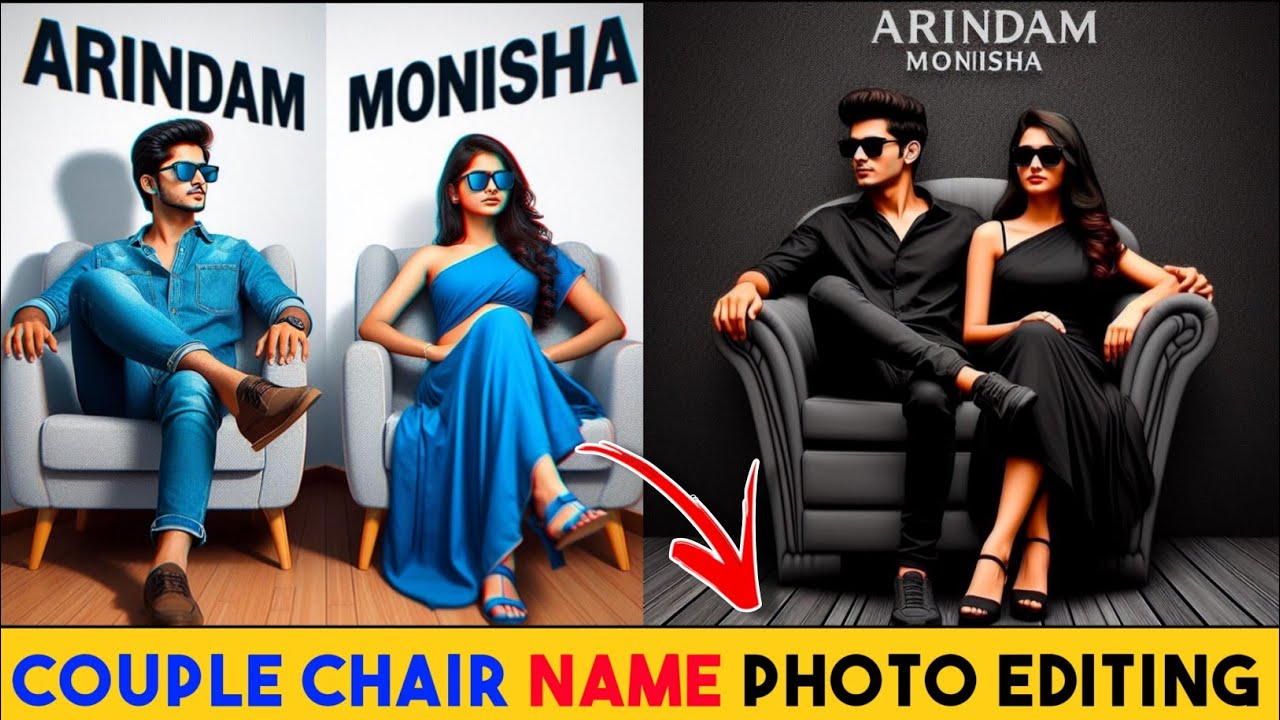 How To Create 3D Ai Couple Chair Name Image Kaise Banaye | Couple Chair ...