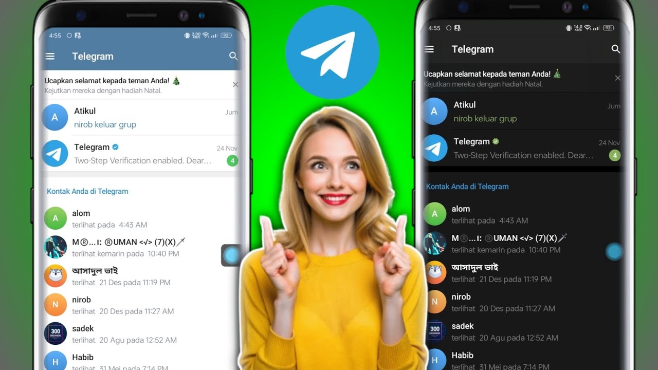 cara mengaktifkan mode gelap di telegram ||mode gelap telegram ||video ...