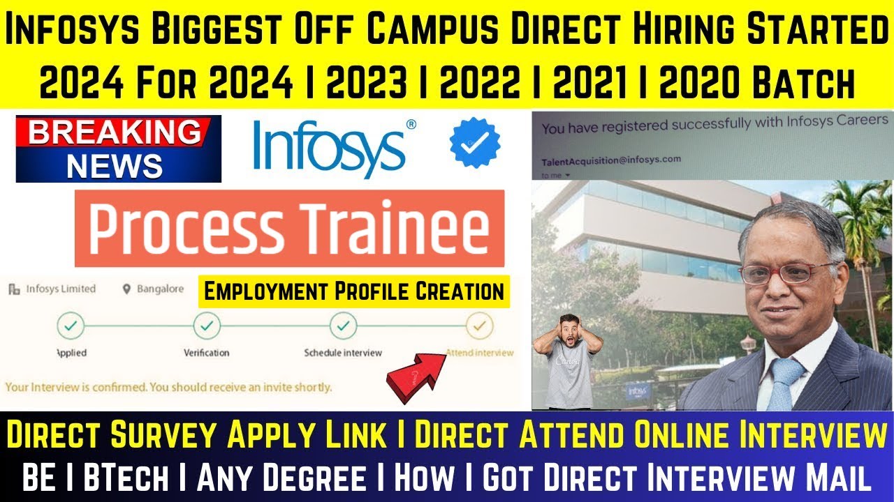 Infosys New Hiring Announced For 2024-2020 Batch | Process Trainee | Salary 5 LPA | Direct ...