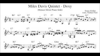 Miles Davis Quintet - Doxy [Horace Silver Piano Solo Transcription] Chords - Chordify