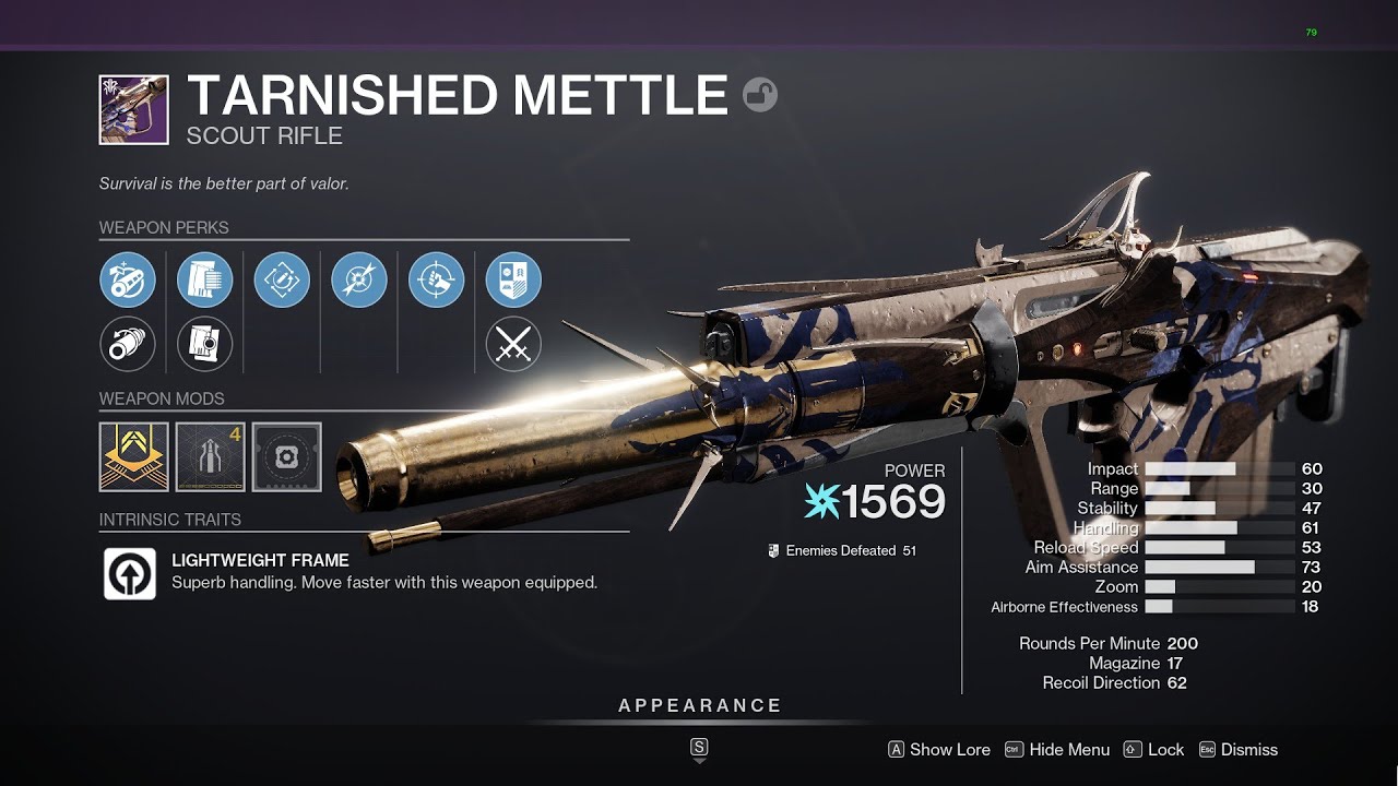 Destiny 2 - Tarnished Mettle with Rapid Hit and Dragonfly - YouTube