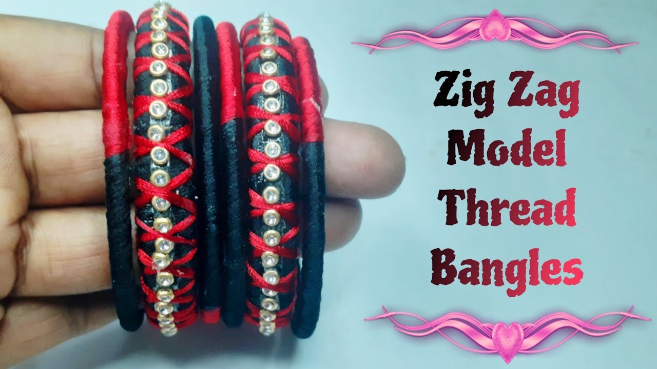 Beautiful Black colour Thread Bangles || How to Make Silk Thread ...