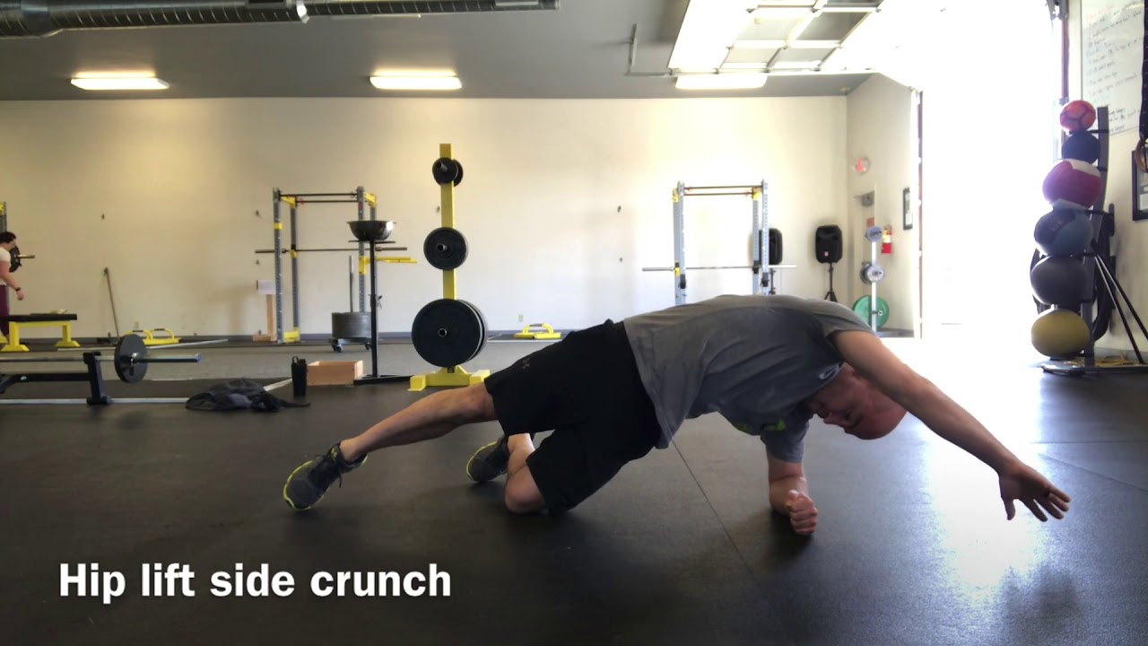 Hip lift side crunch - YouTube