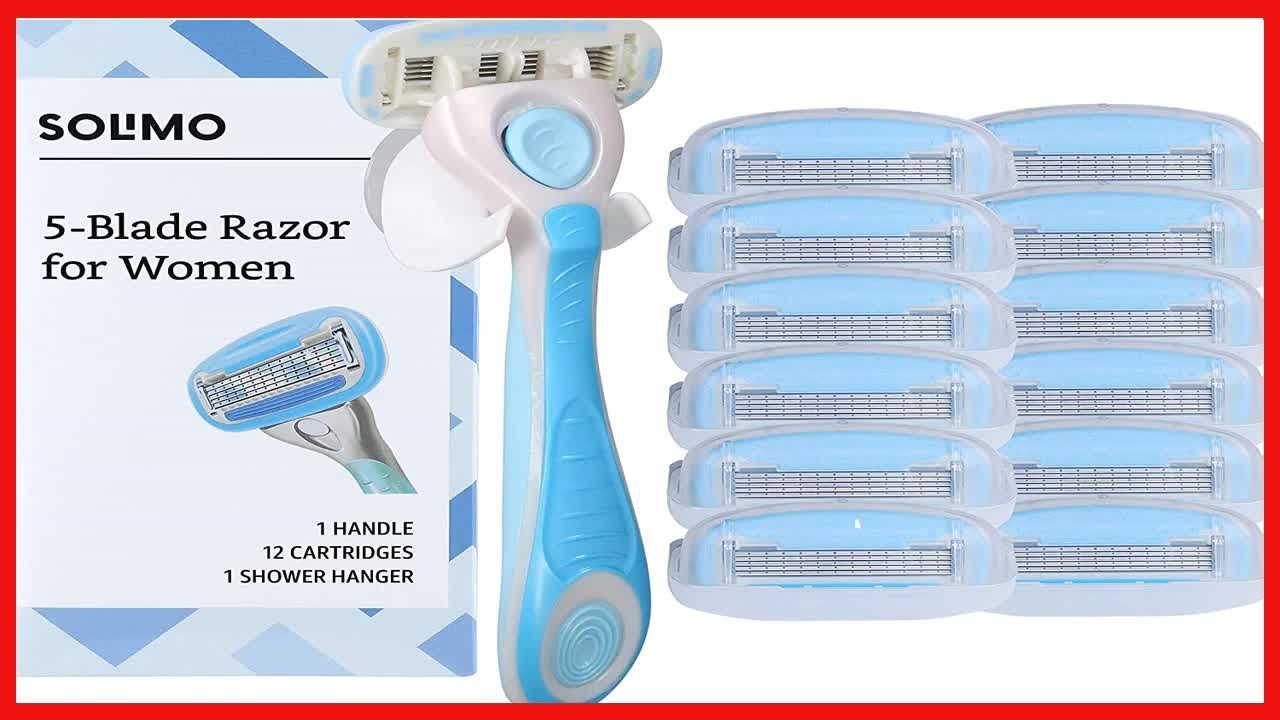 Great product - Amazon Brand - Solimo 5-Blade Razor for Women, Handle ...