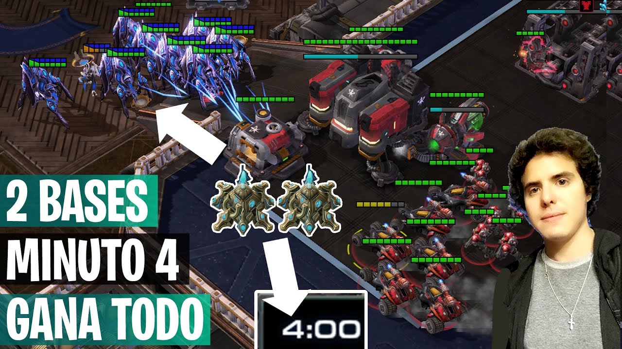Aprende a jugar StarCraft 2 - Atacar al Terran al Minuto 4 con 2 Bases ...