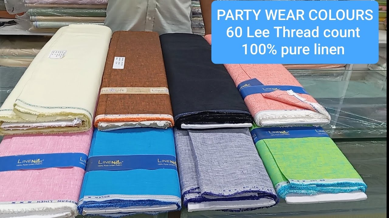 Linen pure shirting cloth,60 lee,1100₹ per meter(black&cream),1000₹ per ...