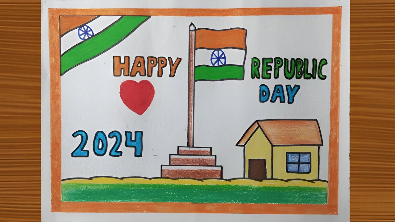 Republic day drawing / 26 january drawing easy steps / How to draw flag ...
