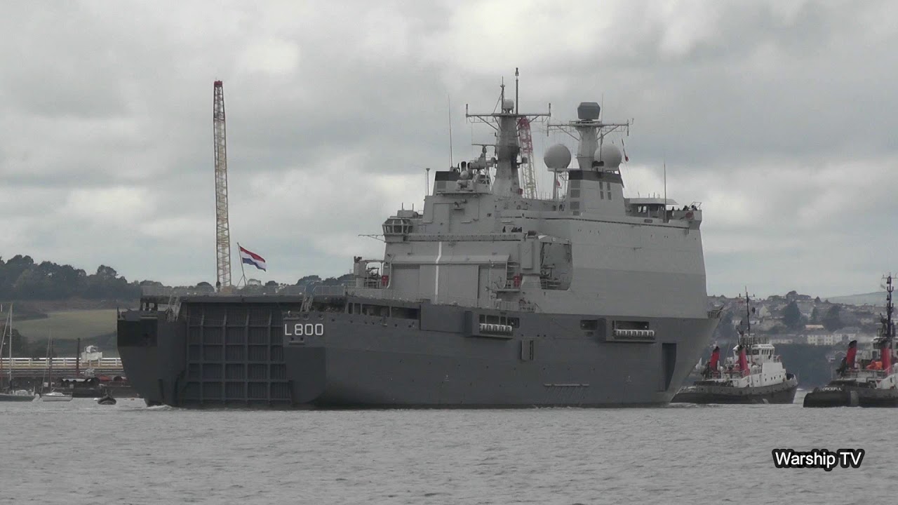 ROYAL NETHERLANDS NAVY HNLMS ROTTERDAM L800 ENTERS DEVONPORT NAVAL BASE ...