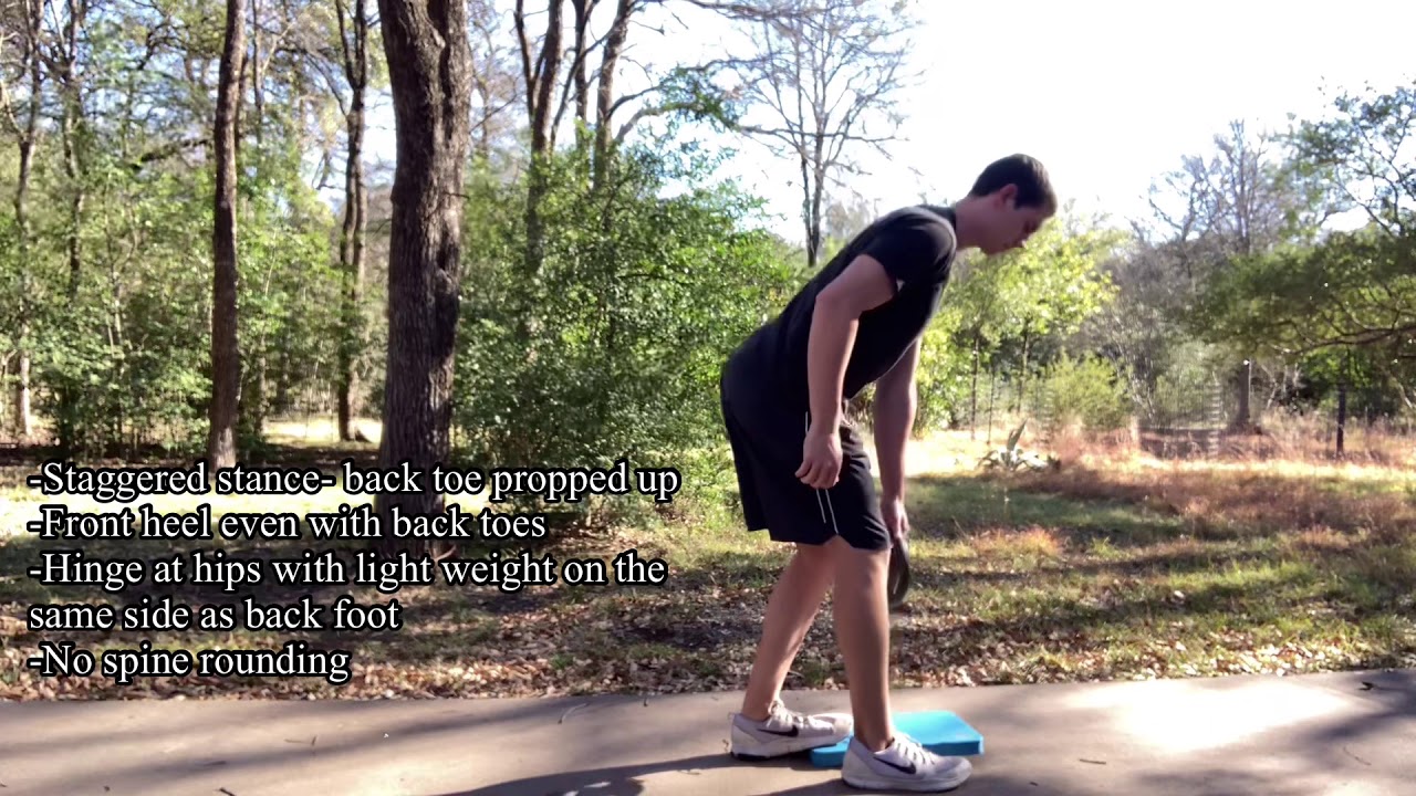 Staggered stance RDL w/ toe elevated - YouTube
