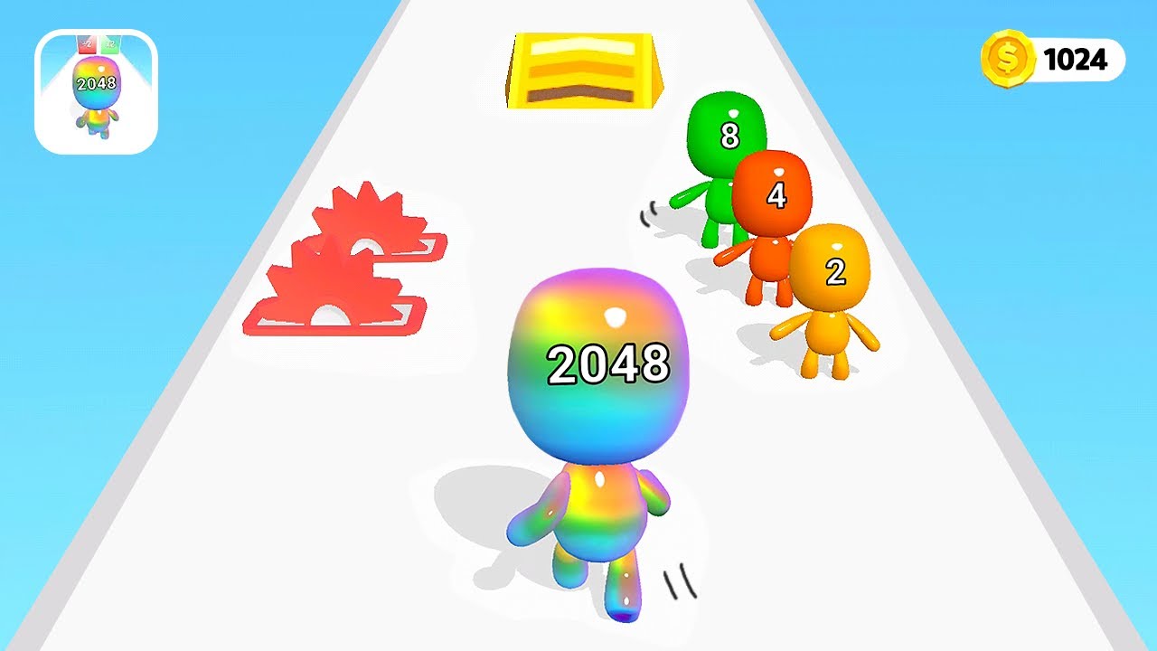 숫자를 합체하며 큰 수로 달려요! Man Runner 2048 Game - YouTube