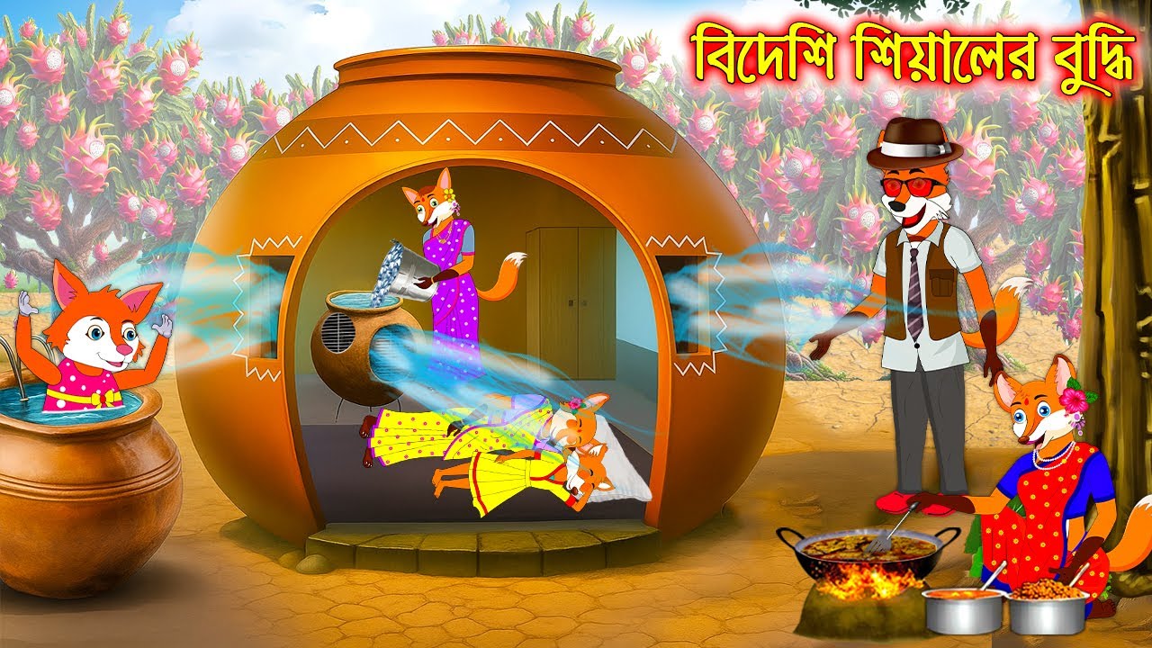 বিদেশী শিয়ালের বুদ্ধি | Bideshi siyaler buddhi | Bangla Cartoon | Fox ...