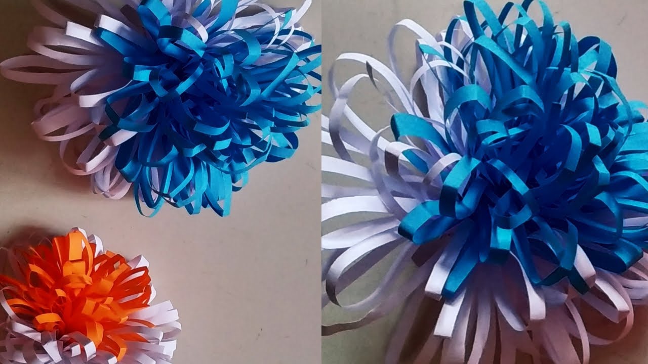 How To Make Fluffy Paper Flowers Easily At Home - YouTube