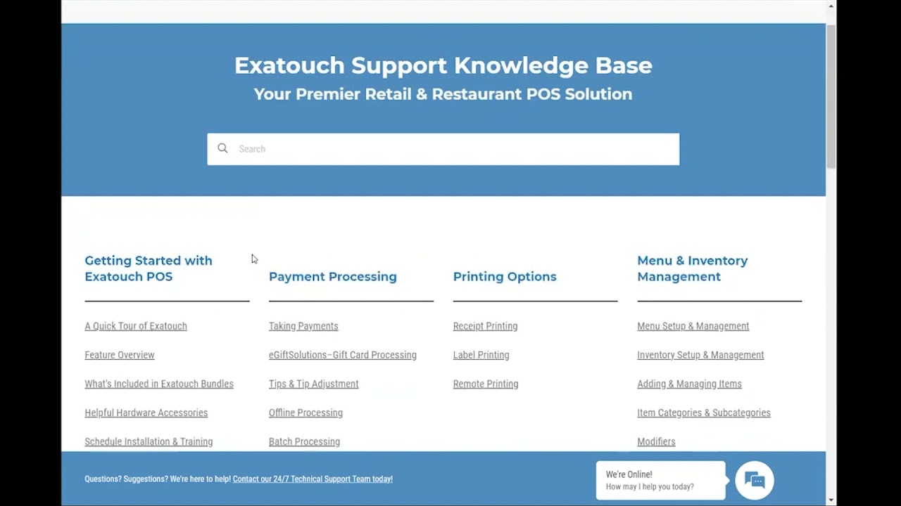 NEW Exatouch POS Support Knowledge Base - YouTube