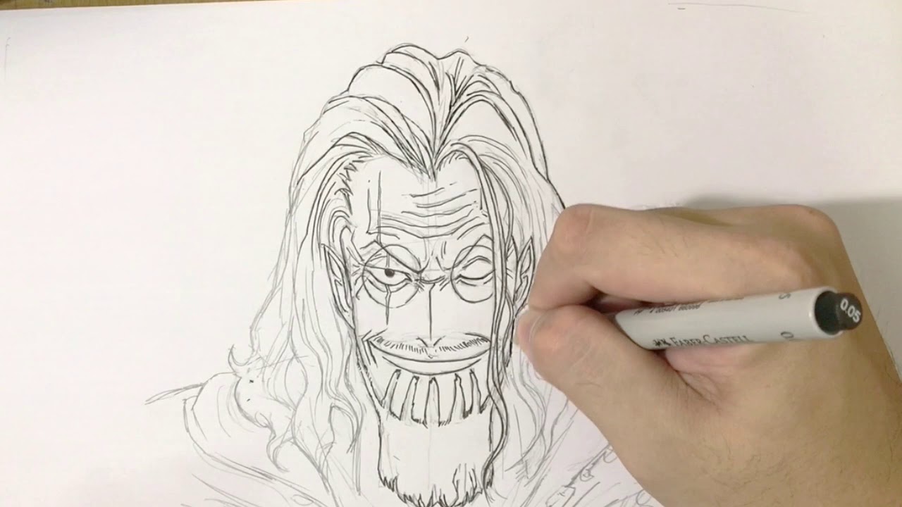 How to draw One Piece Silver Rayleigh? 如何画海贼王冥王雷利？ part 2 - YouTube