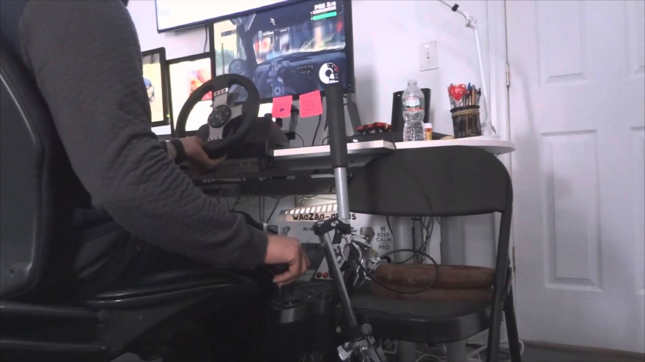 Practicing Logitech G27 Racing Wheel - Custom Handbrake - YouTube