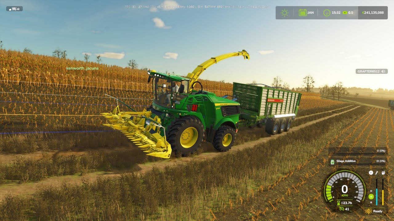 JHON DEERE HARVESTER CORN FORAGE HARVEST ZIELONKA FARM FS25 - YouTube