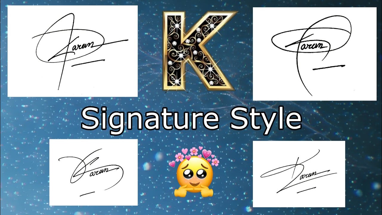 Signature Name Karan | Signature of alphabet K | Anup calligraphy # ...