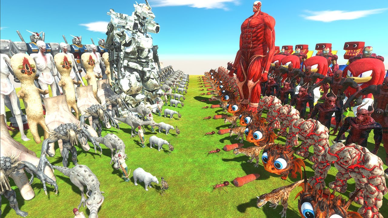 RAINBOW WAR - WHITE TEAM vs RED TEAM - Animal Revolt Battle Simulator - YouTube