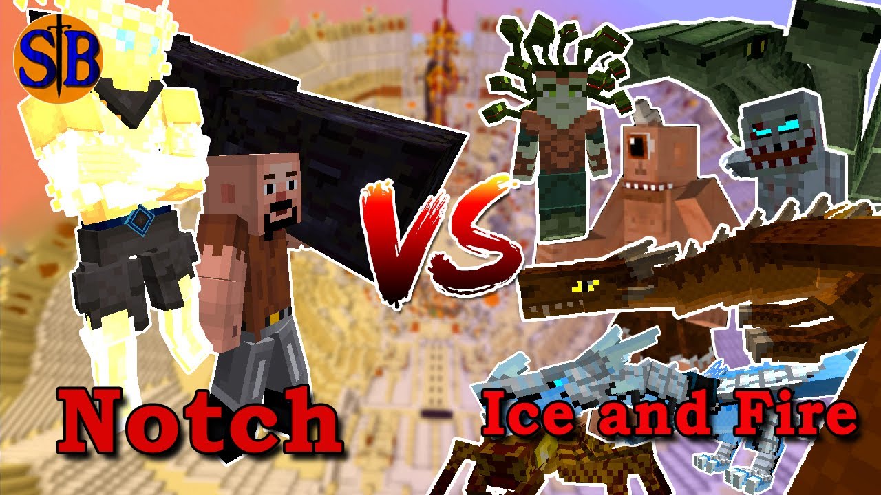 Notch (Dawncraft) vs Ice and Fire | Minecraft Mob Battle - YouTube