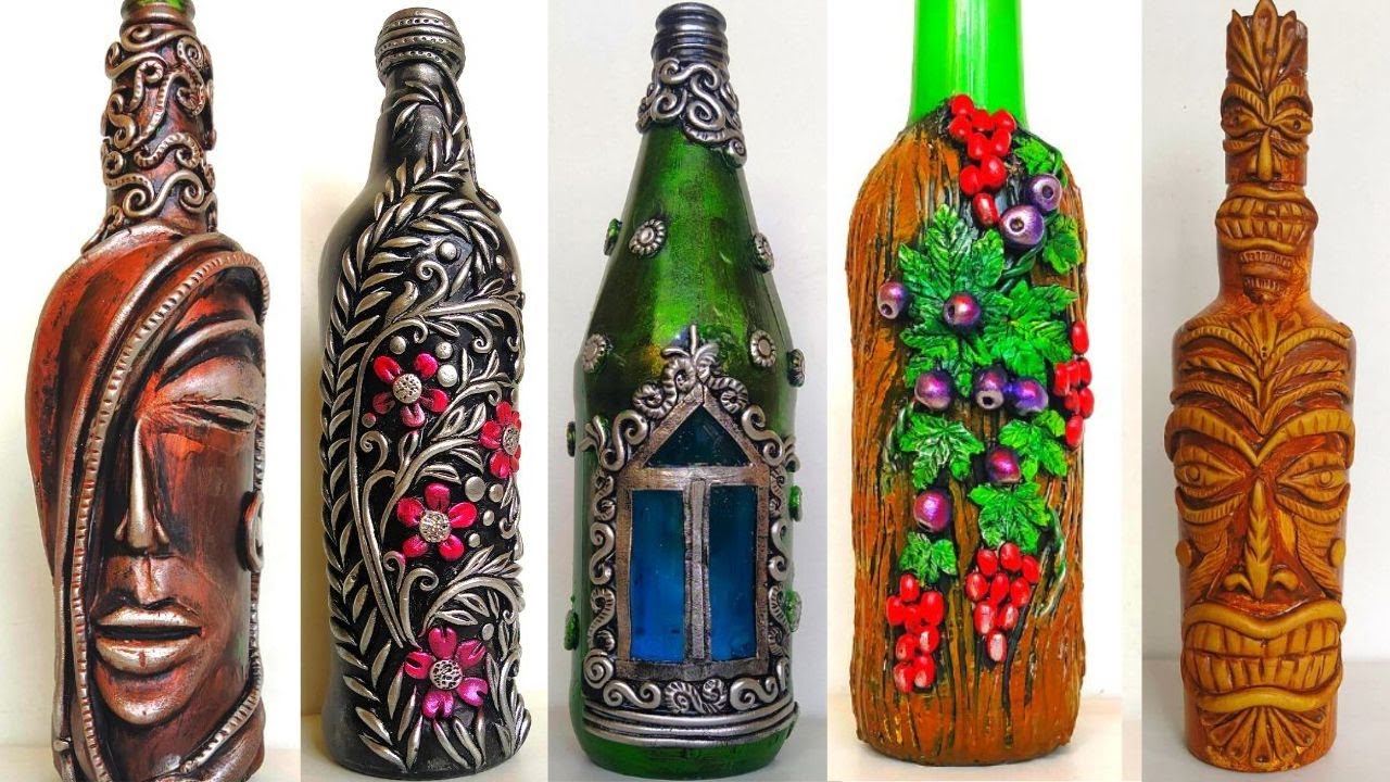5 bottle craft ideas - YouTube