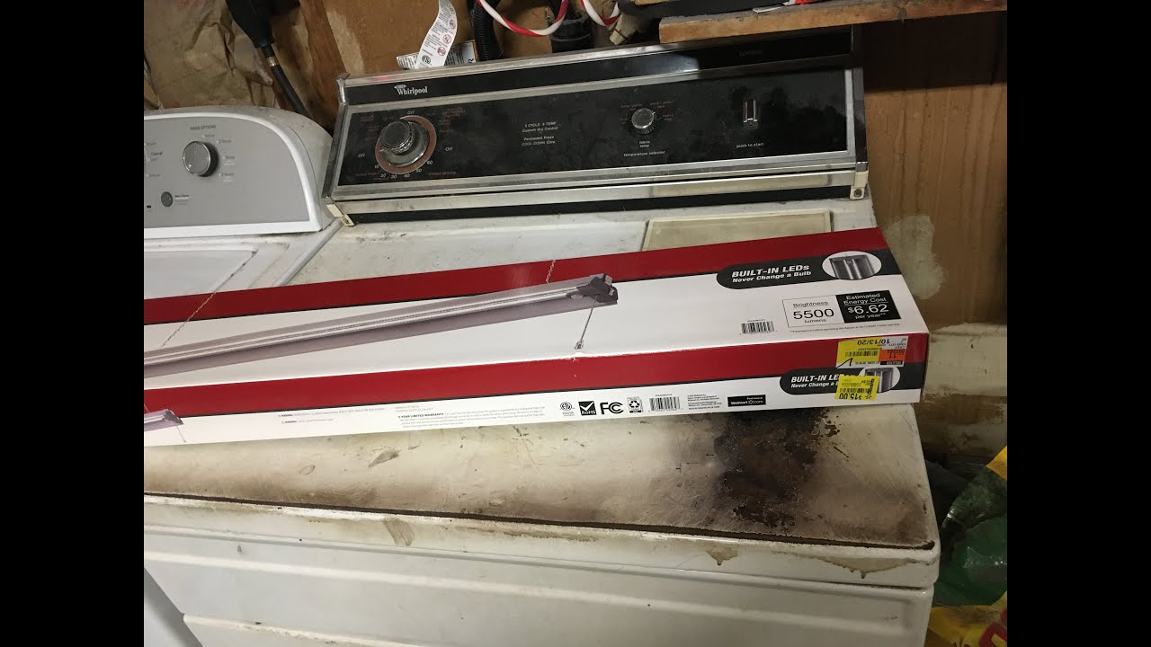 Walmart Clearance unboxing install LED Shop Light 4ft 5500 lumens ...