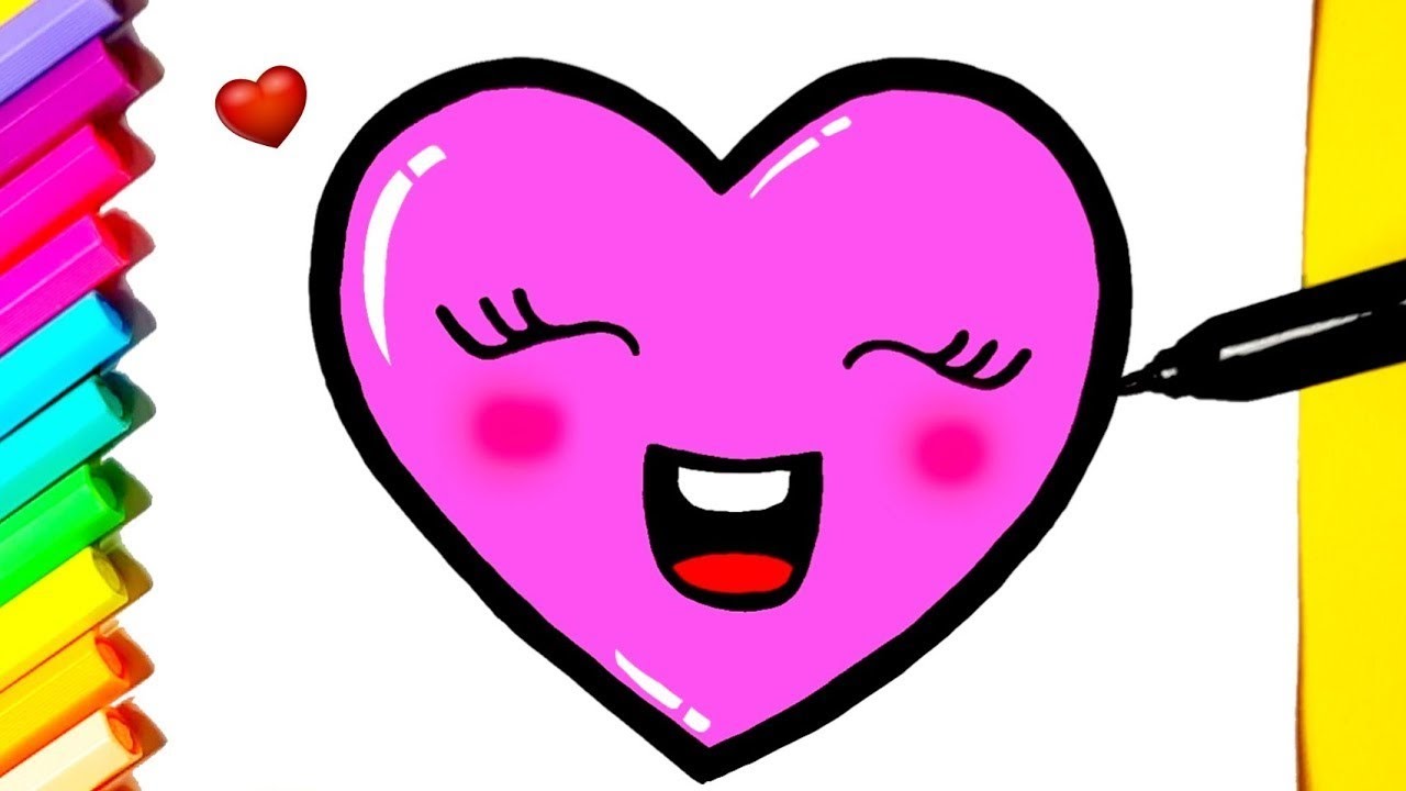 cute heart shape drawing colouring for kids,toddlers,how to draw heart ...
