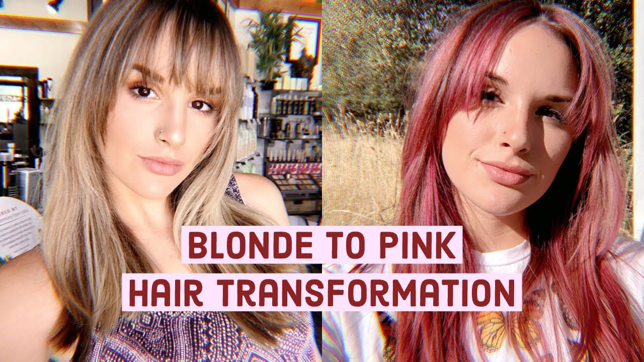 BLONDE TO PINK HAIR TRANSFORMATION 💕 - YouTube