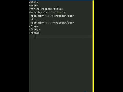Html Program - Bdo Tag Program. #shorts - YouTube
