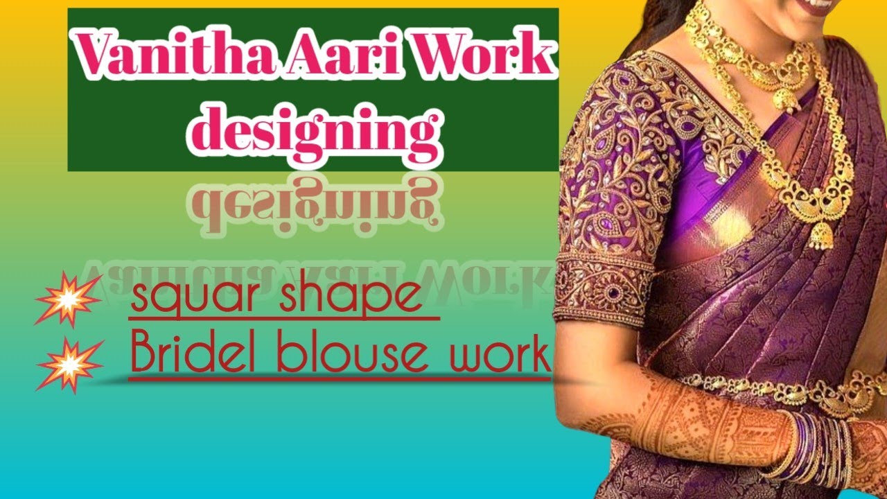 Aari work checked Bridel blouse work |vanitha aari work designing ...