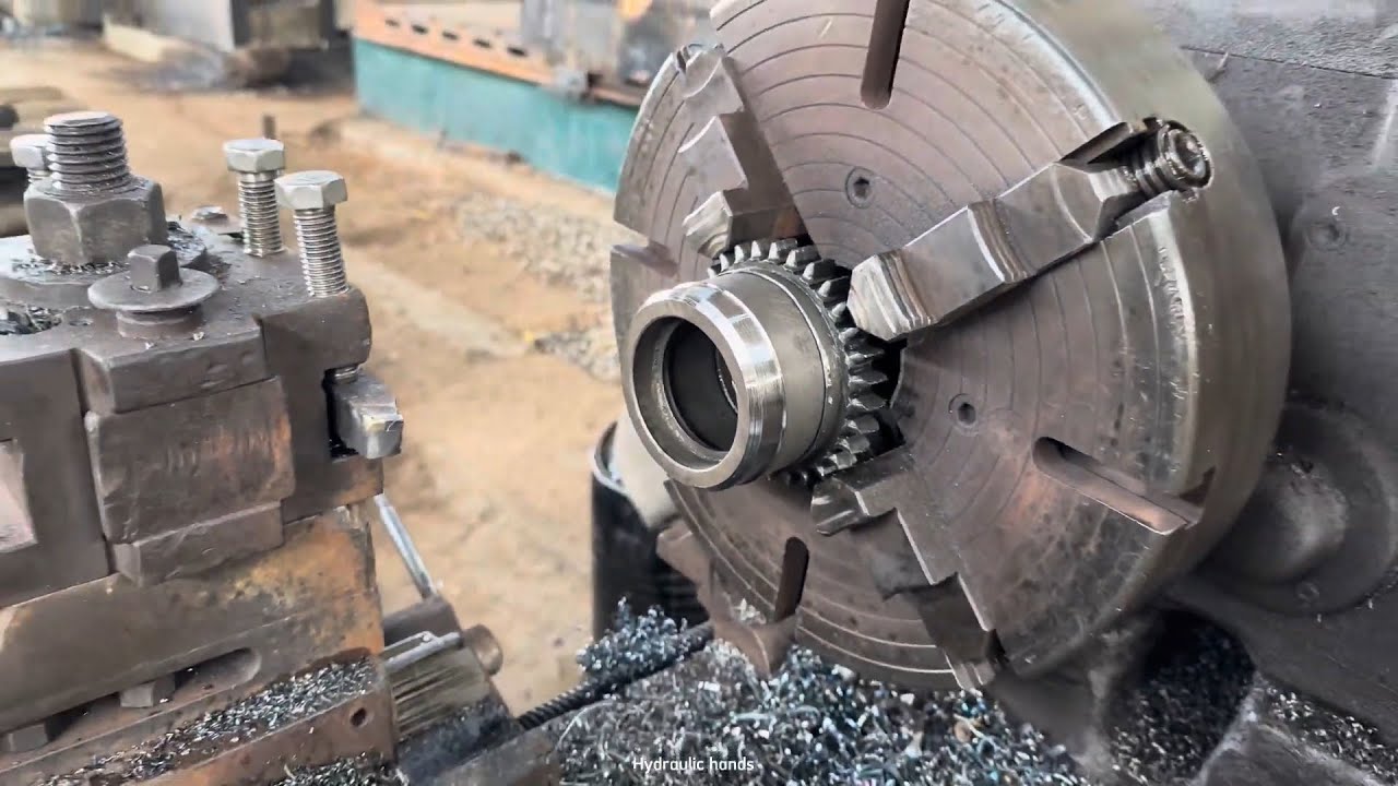 Machining process of Broken Lathe Gear with old Technology - YouTube