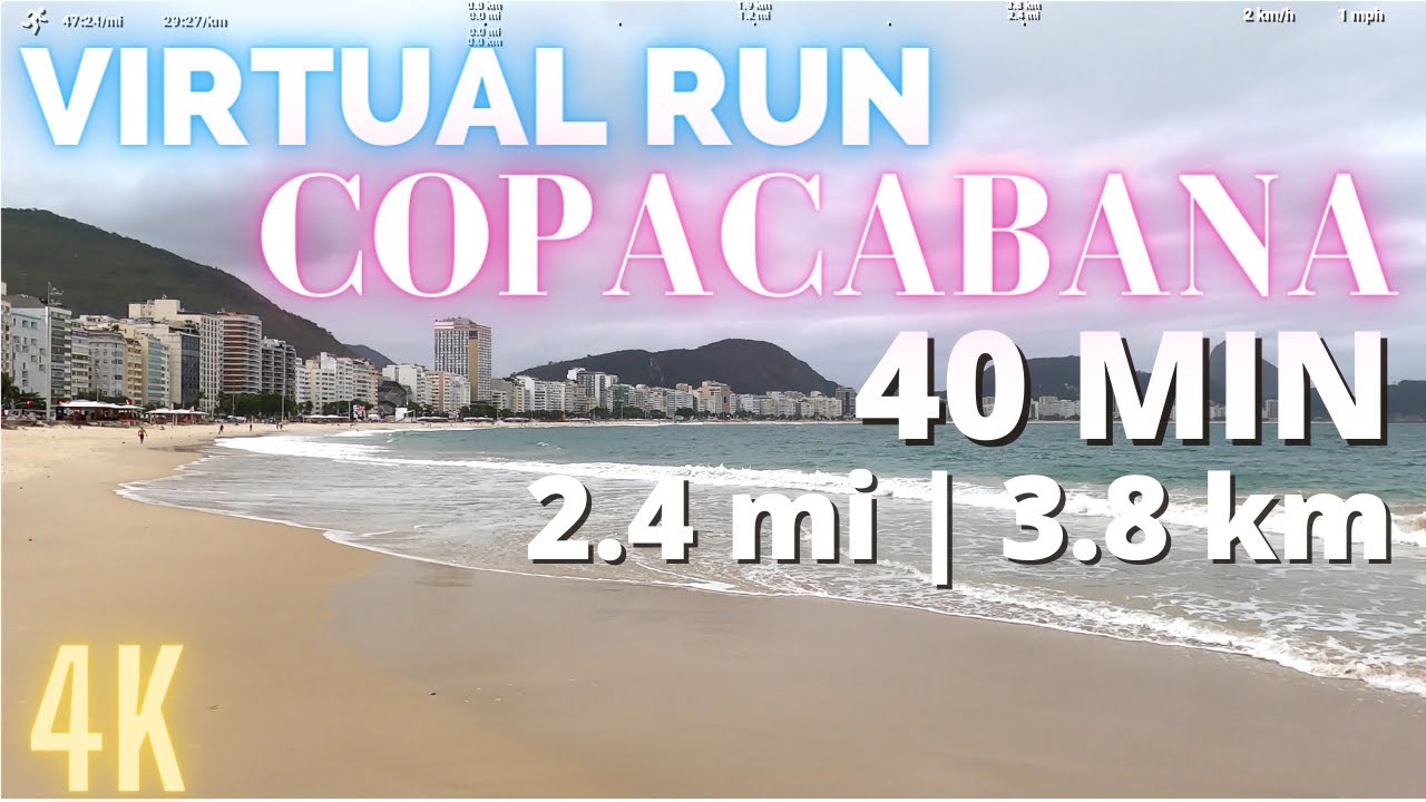Copacabana Beach Run | 2.4 mi (3.8 km) 40 Minutes | Treadmill Virtual ...