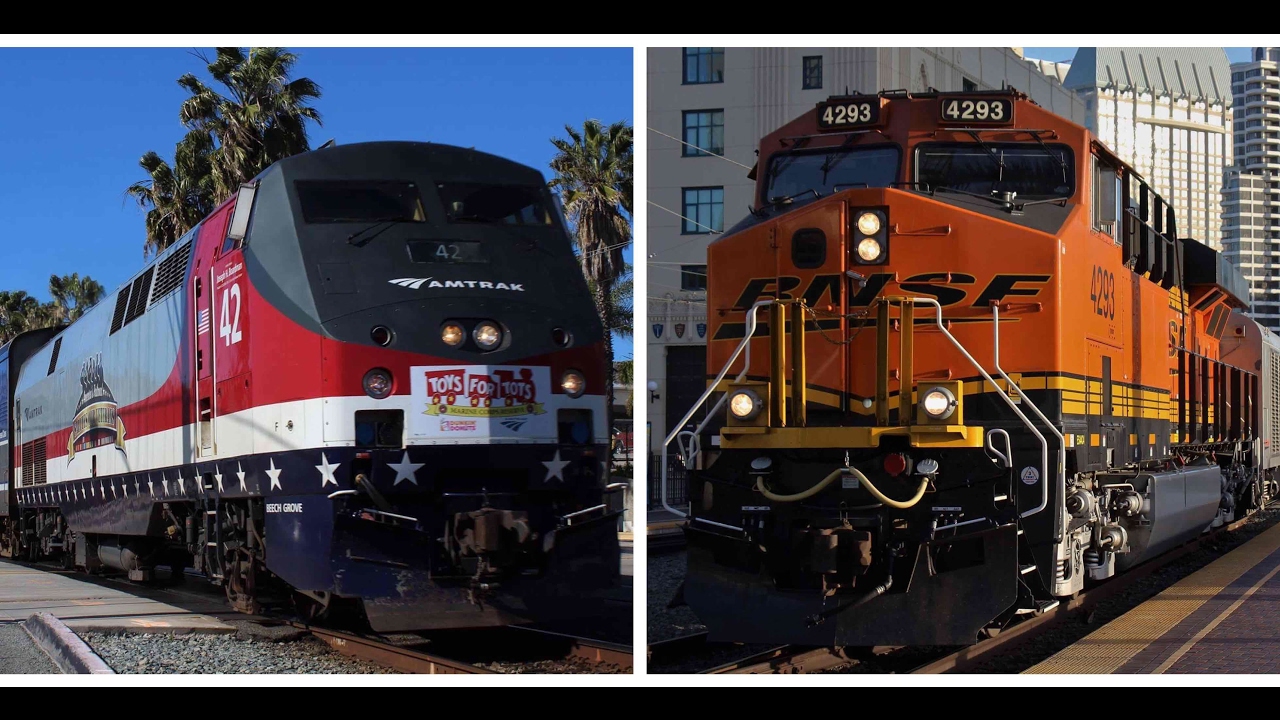Trains in San Diego! | Featuring Amtrak veterans unit 42 and BNSF ...