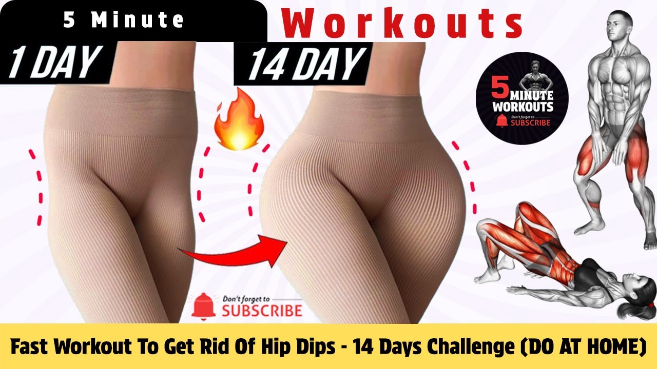 Fast Workout To Get Rid Of Hip Dips - 14 Days Challenge (DO AT HOME) - YouTube
