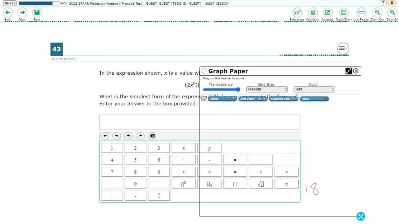 Algebra 1 STAAR Practice Laws of Exponents (A.11B - #19) - YouTube