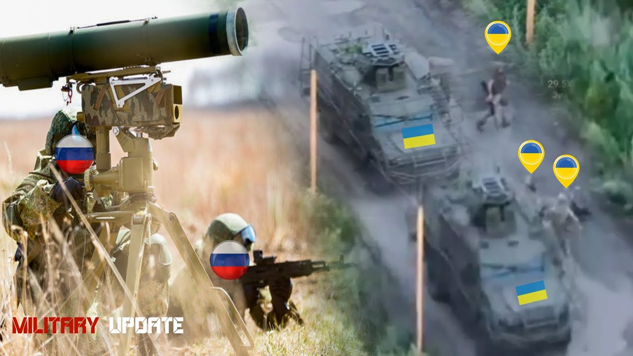 Intense Moments of Russian ATGM Fire and Drone Attacks Wipe Out Enemy ...