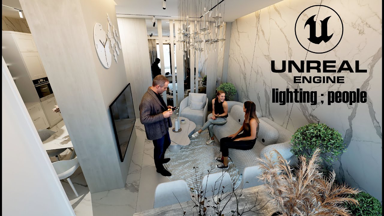 Unreal Engine 5 - interior lighting tutorial and 4D people ; dlss ...