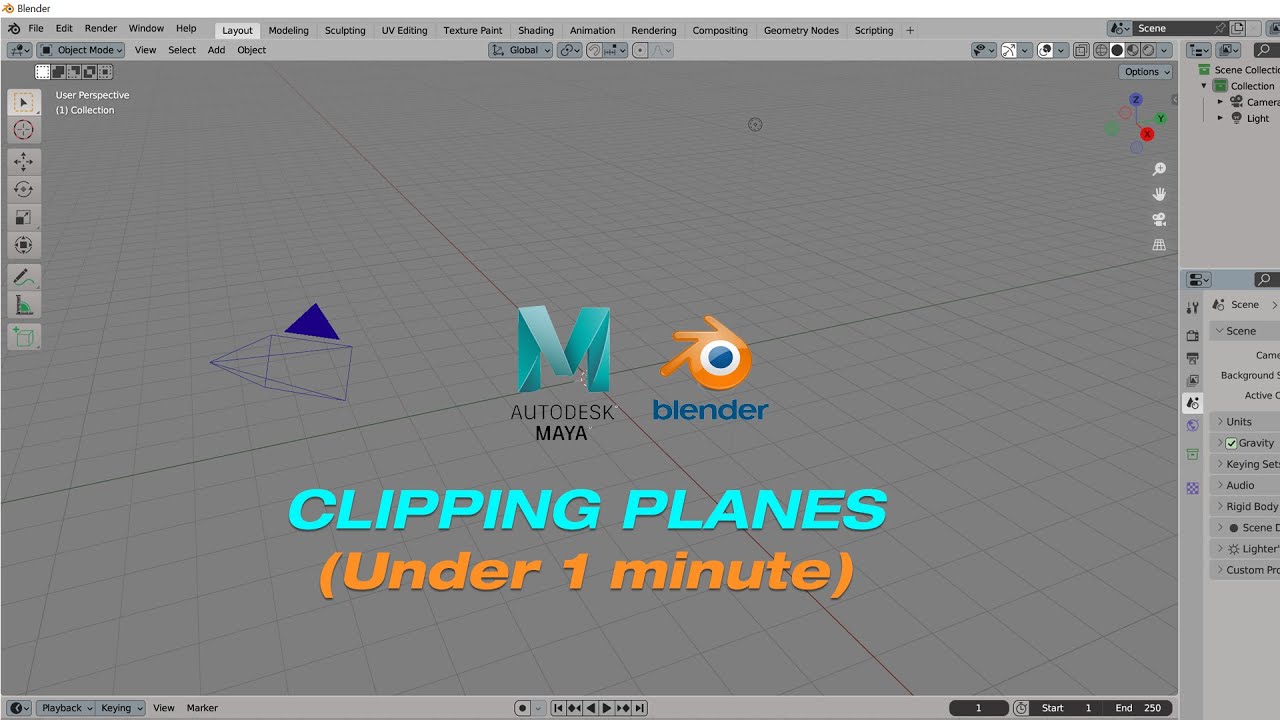 Blender - Adjusting Clipping Planes - under 1 minute - YouTube