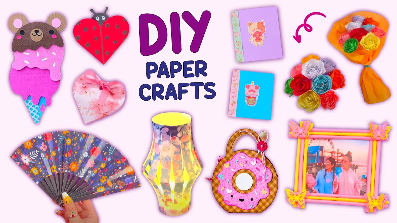 12 DIY PAPER CRAFT IDEAS - Mini Notebook - Hand Fan and more cute ...