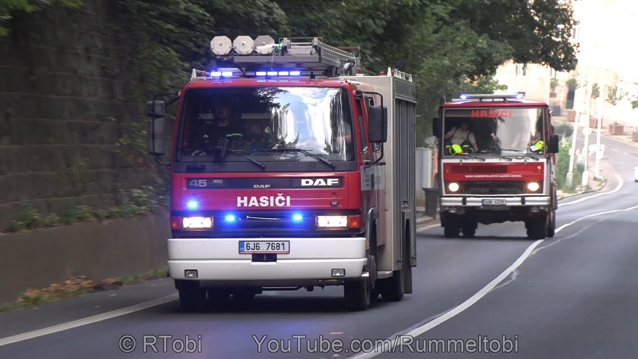 [Old 90's DAF + Liaz + Tatra + Scania + VW] 6 Czech fire trucks ...