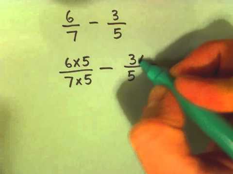 Steps to subtract fractions unlike denominators - YouTube