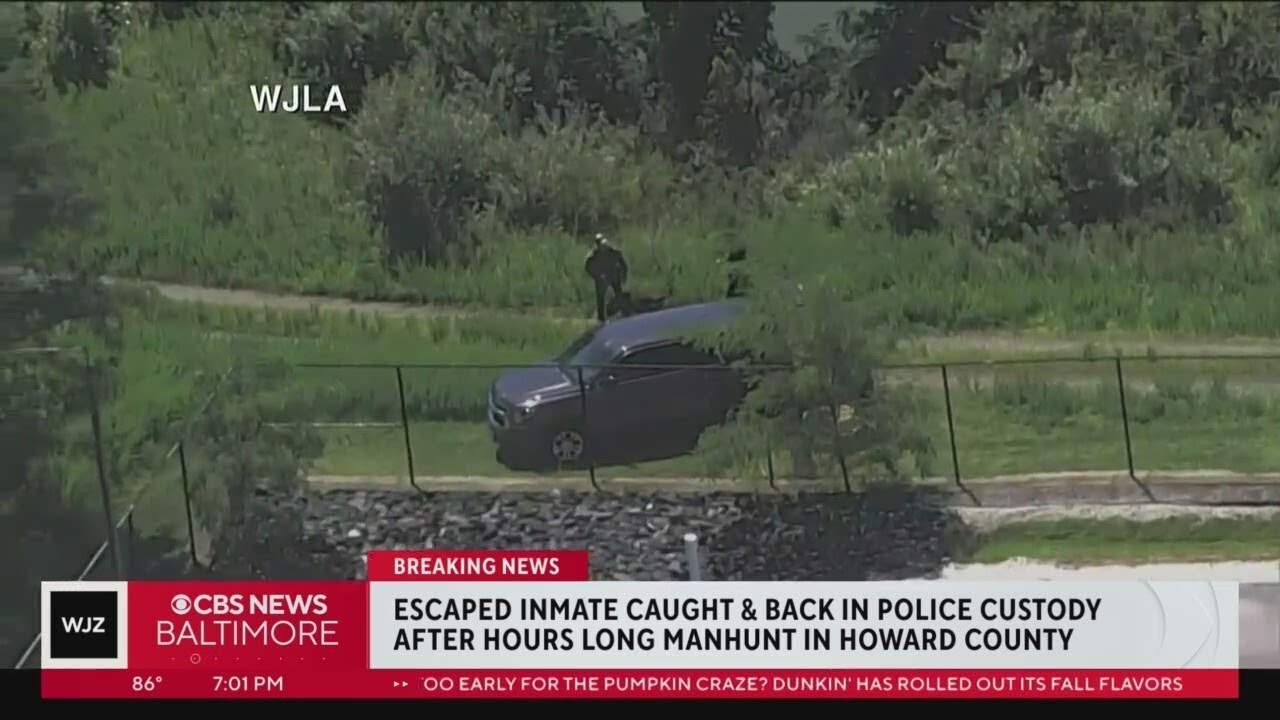 Inmate who escaped transport van in Howard County captured after hours ...