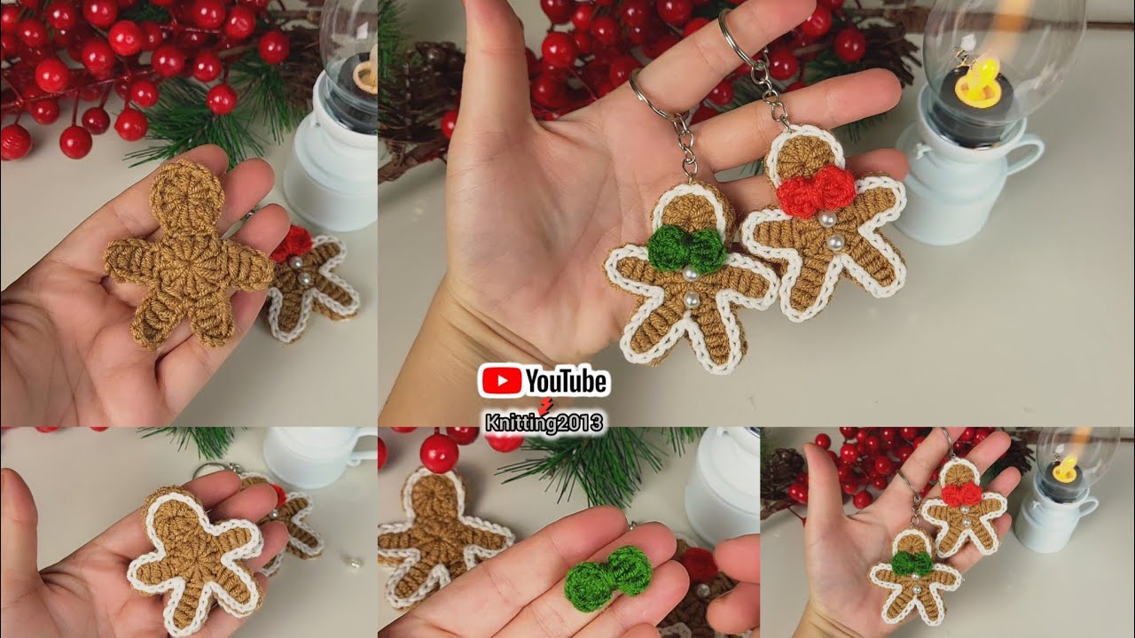 Gingerbread man keychain easy video tutorial for beginners 🎄 - YouTube