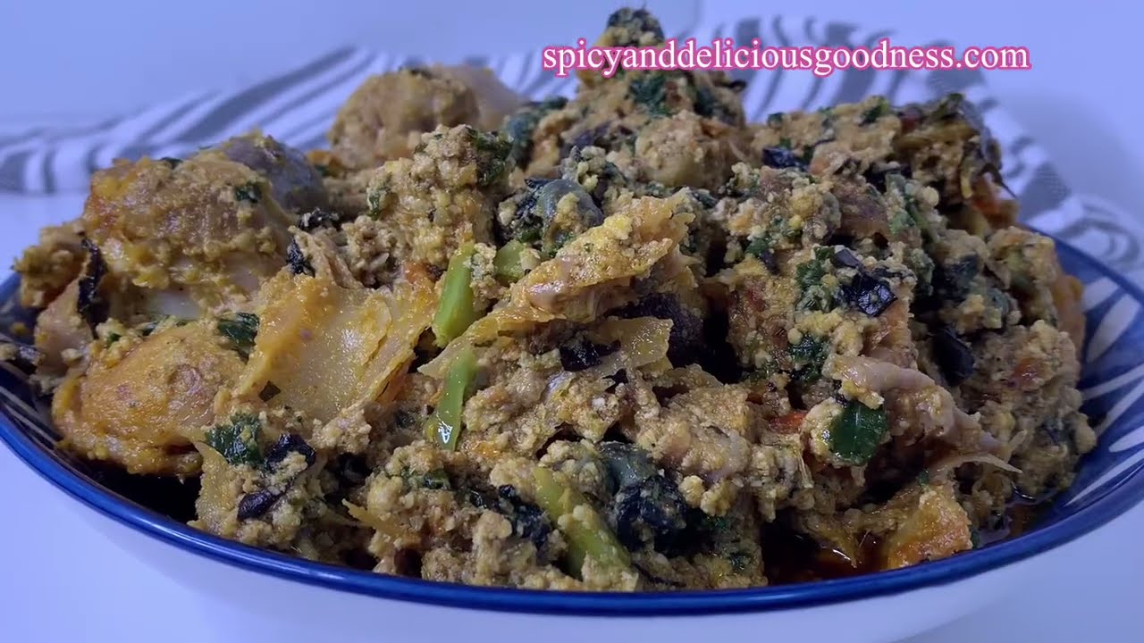 Egusi Soup Rich Lumpy Egusi Soup With 3 Vegetables Spicy And Delicious Goodness Pidgin