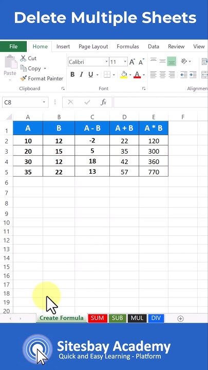Delete Multiple Sheets in Excel at Once #exceltips #exceltips #exceltutorial #excel - YouTube